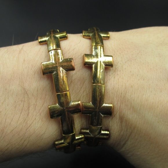 Jewelry | Vintage Rustic Religious Cross Expandable Bracelet | Poshmark